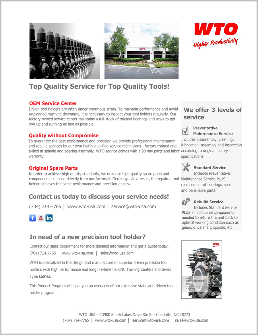 Sales and service centers, offices